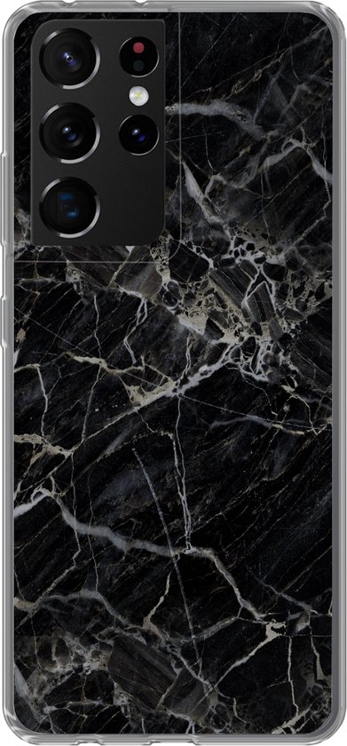 Telefoonhoesje Geschikt voor Samsung Galaxy S21 Ultra hoesje - Marmer ...