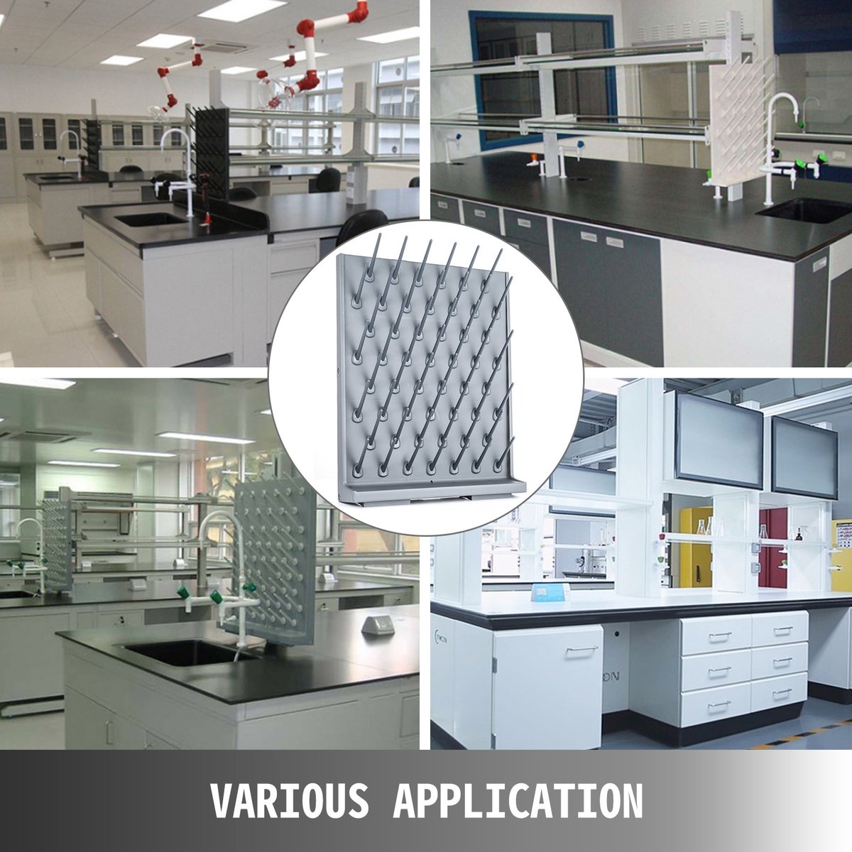 Lab Droogrek - Wandmontage - Premium PP 52 Pillars Afdruiprek - Medisch ...