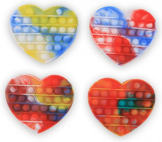 Magic Fidget Pop-it hart tie-dye 14x12cm (1 stuk) assorti | bol