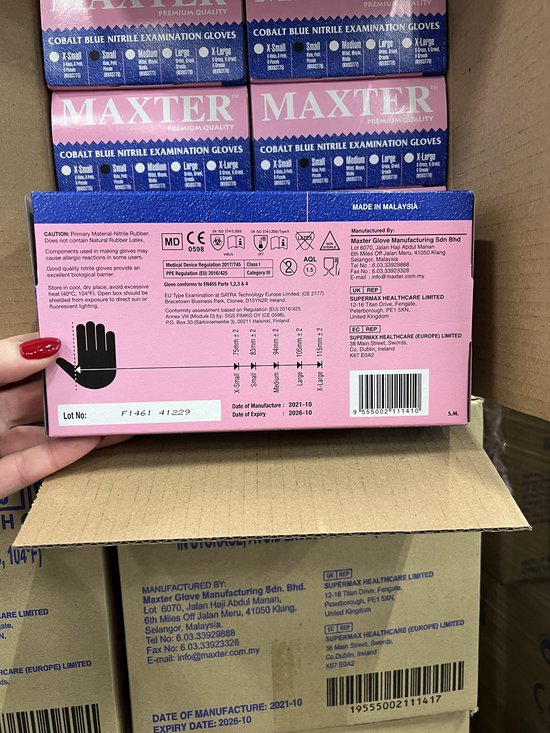 Maxter Cobalt blue nitrile examination gloves Maat S | bol