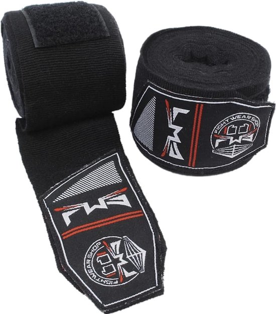 Fightwear Shop Premium Boksbandages 250 cm Zwart | bol