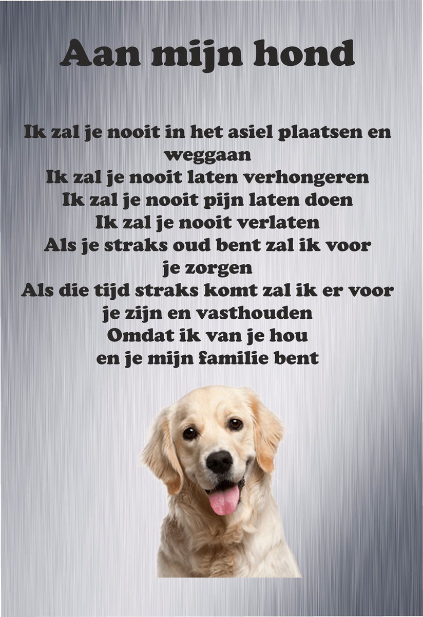 tekstbord aan mijn hond ... | bol.com