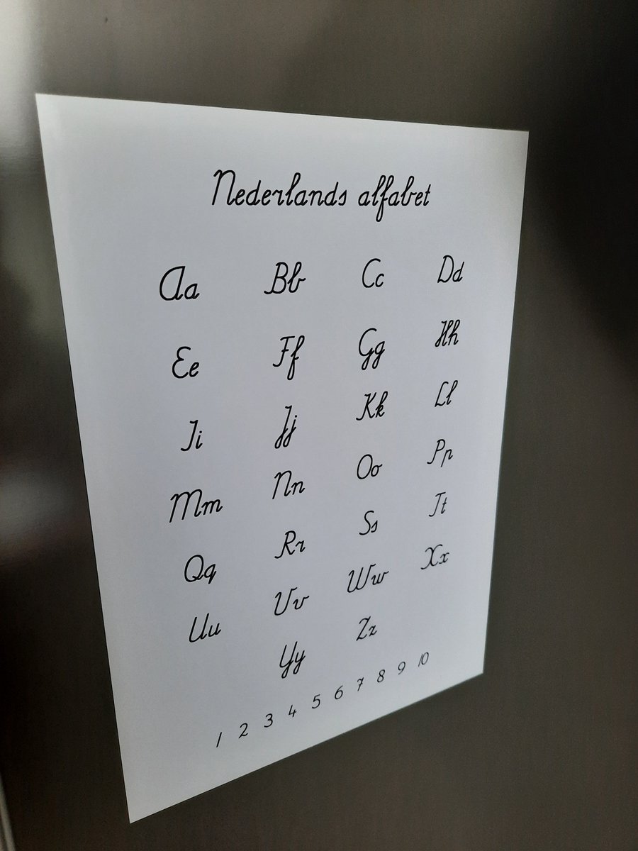Alfabet Schrijfletters │poster zwart wit │magnetisch│ook voor whiteboard of koelkast │A4 | bol