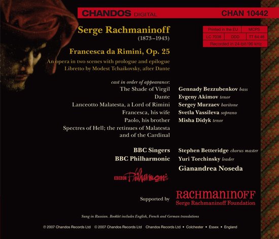 BBC Philharmonic Orchestra - Rachmaninov: Francesca Da Rimini (CD), Bbc ...