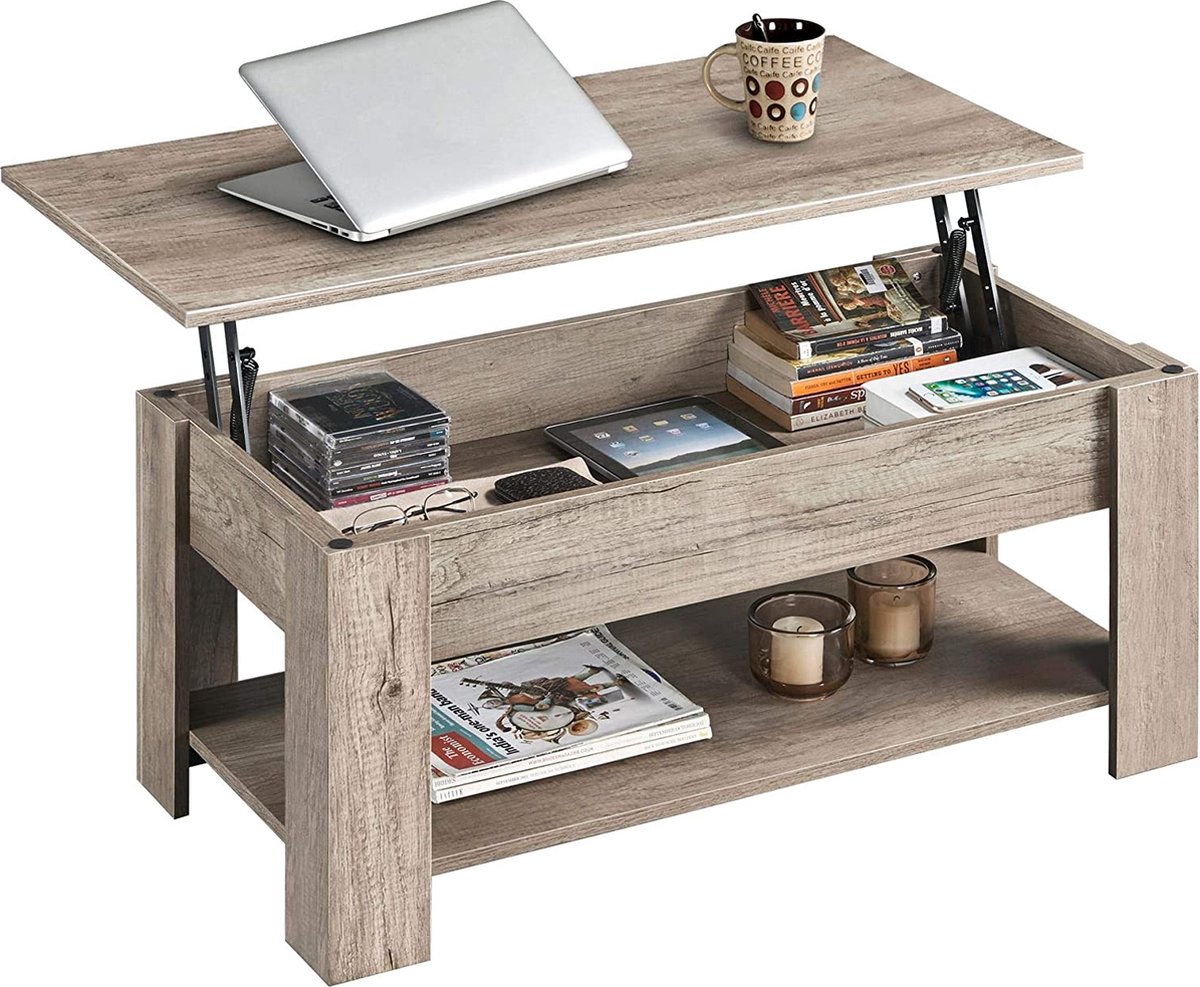 Furnibella - Table basse table basse table de salon réglable en hauteur ...