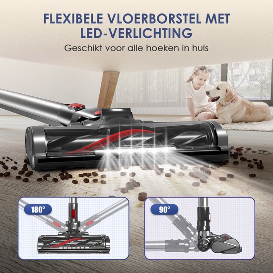 Saikefy Steelstofzuiger Draadloos - 55000 Pa - LED-display - 50 min ...