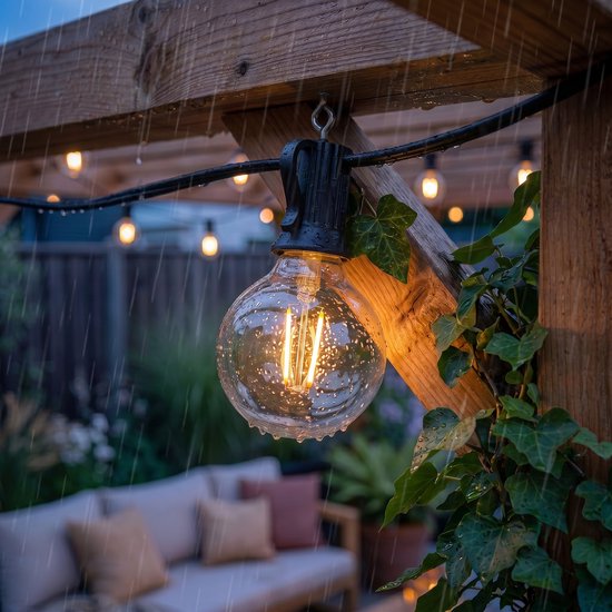 Lighto LED Lichtsnoer Buiten | 19,5 meter | 30 lampen G40 | Dimbaar met ...
