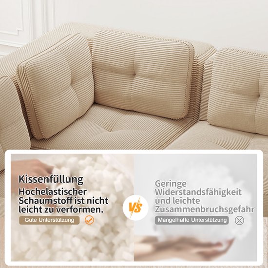 U-Bank, 4-Zits Bank, Modulaire Woonkamerbank Zonder Frame, Modulaire ...