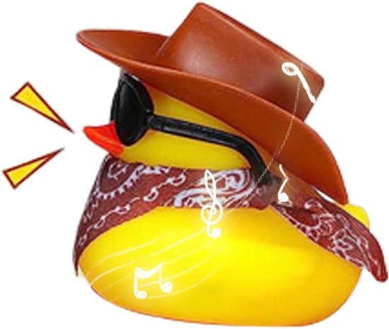 Badeend Cowboy - Miniatuur Eendje - Auto Decoratie - Met Cowboyhoed - 5 ...
