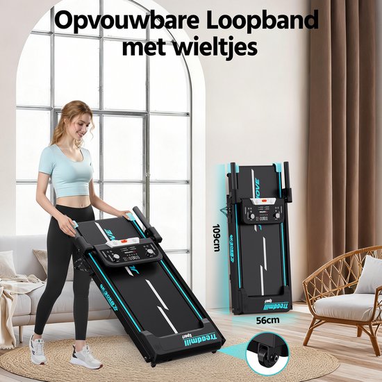 YEE RUN Loopband - met 9% Helling - 1-14 km/u Snelheidsbereik - 130 kg ...
