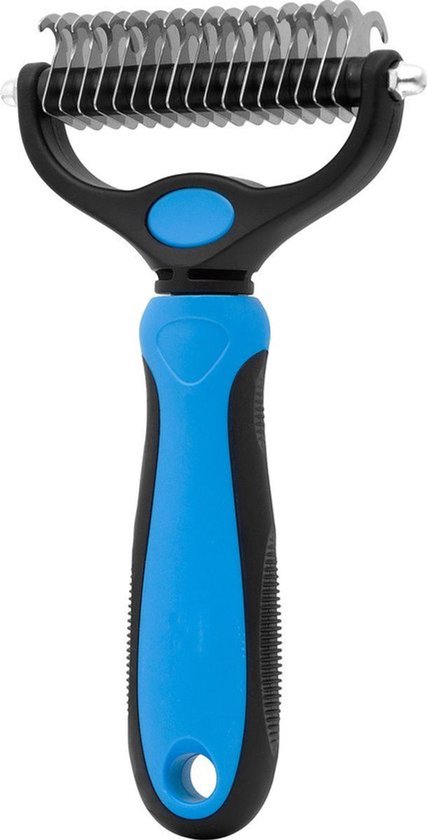 Ondervachtkam - Blauw - Dubbelzijdig - Anti-klit - Voor honden en ...