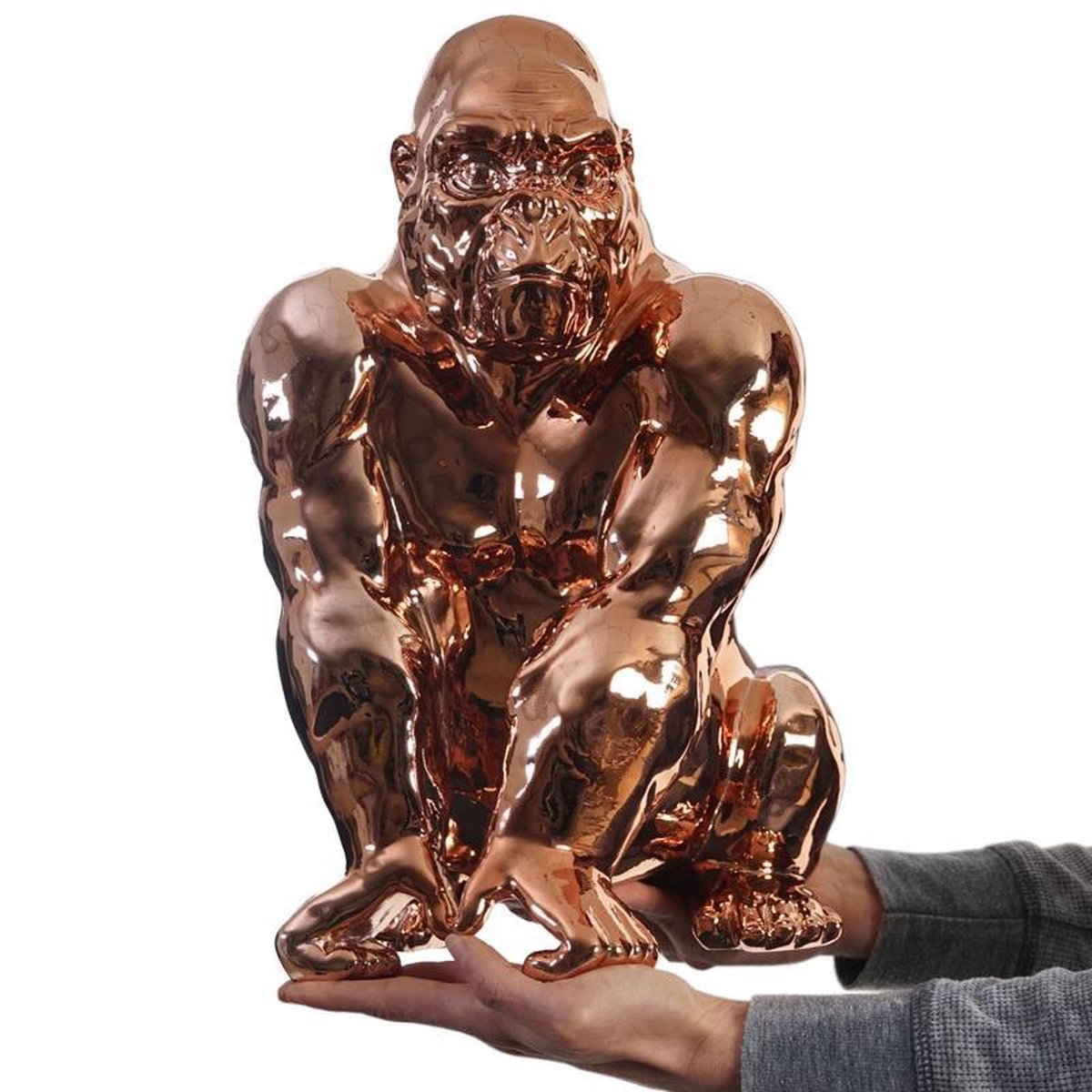Gorilla 40 cm koper beeld beeldje | bol.com