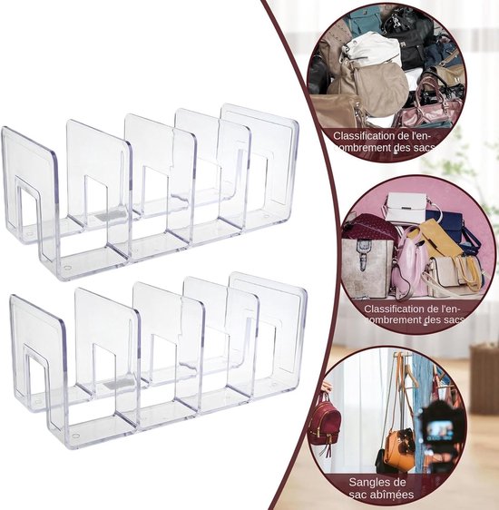 Plankverdelers - Tas Organizer - Kast Ordenen - Transparant Acryl - 2 ...