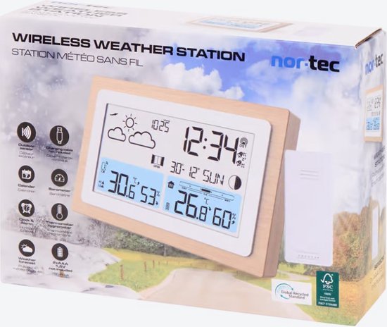 Draadloos Weerstation met Stijlvolle Houten Afwerking - Houd ...
