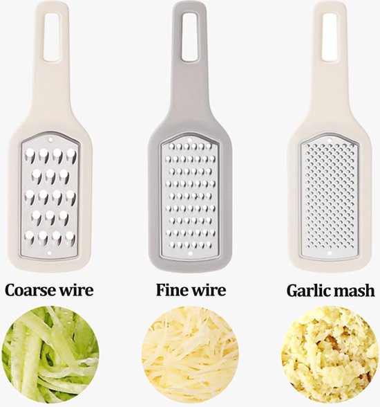 3 in 1 Keuken Raspen Set - Kaas Rasp met Handvat voor Groente en Fruit ...