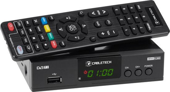 Cabletech DVB-T2 H.265 HEVC tuner ideaal voor ontvangst van het nieuwe DVB-T2 signaal... | bol