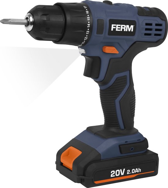 FERM - AX-POWER - CDM1182 - Accuboormachine - 20Volt - 2 snelheden ...