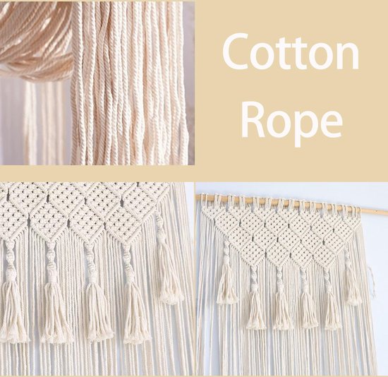 Selbro ® Stijlvol Boho Macramé Gordijn voor Deur en Raam, Handgeweven ...