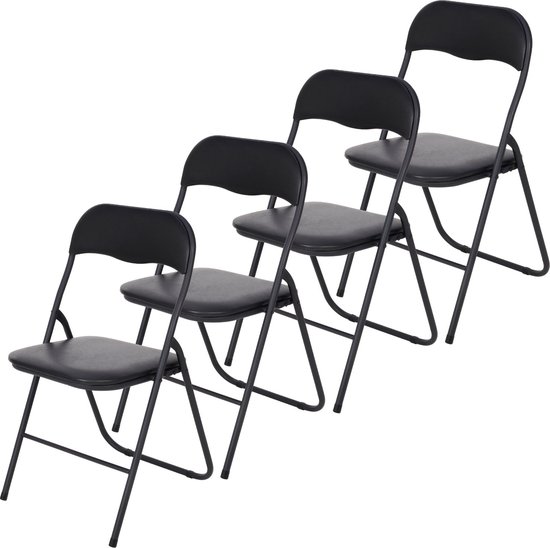 Infinity Goods Set van 4 Klapstoelen - Vouwstoelen - PVC - Eettafelstoelen -... | bol