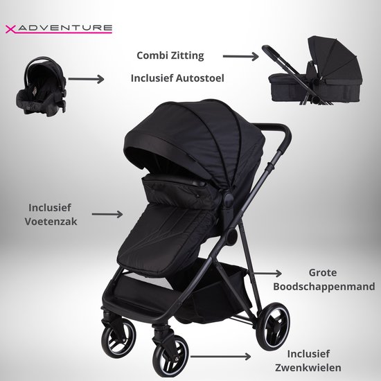X Adventure Rover Kinderwagen 3 in 1 Inclusief Autostoel, Buggy ...
