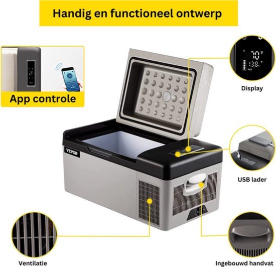 Mini Koelbox - Auto Koelbox - Friggo - Met Display - 20L - Met App ...
