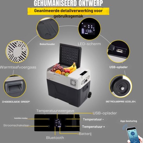 Koelbox - Auto Koelbox - Friggo - Met Display - 40L - Met App Bediening ...