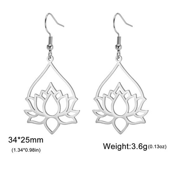 Oorbellen Lotusbloem Symbool zilver | bol
