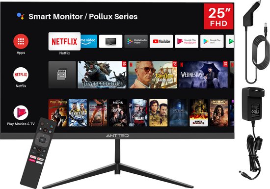 ANTTEQ ASM25FC - 25 inch Smart Monitor met Google TV, WiFi & Bluetooth ...