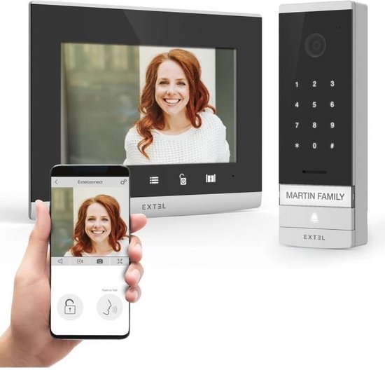 Extel CODE Connect Video-deurintercom WiFi - 2-draads systeem - 18 cm ...