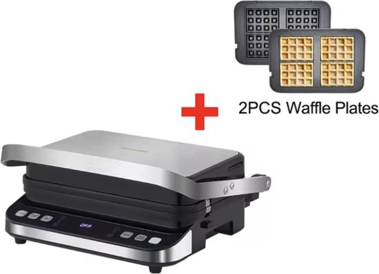 J&R Electrische grillplaat - Panini grill - Tosti maker - Wafelijzer ...