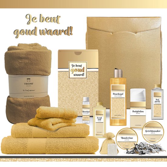 Geschenkset “Je bent goud waard!” - 13 producten - 1770 gram | Luxe Cadeaubox voor... | bol