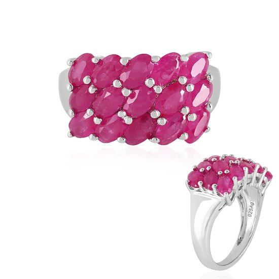 Zilveren ring met robijnen | bol