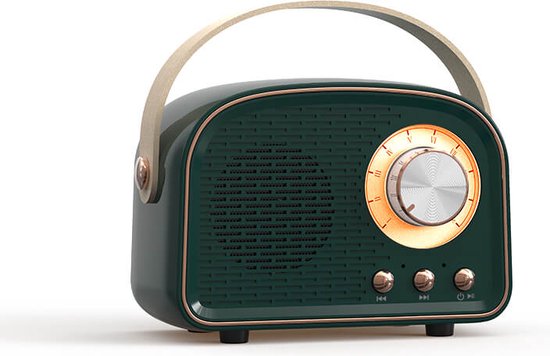 Retro Vintage Radio Bluetooth Speaker - Draadloze Stereo Speaker met FM Radio -... | bol