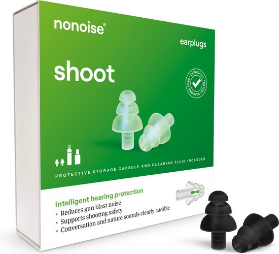 Nonoise - Shoot - Oordoppen - 1 paar - Zwart | bol