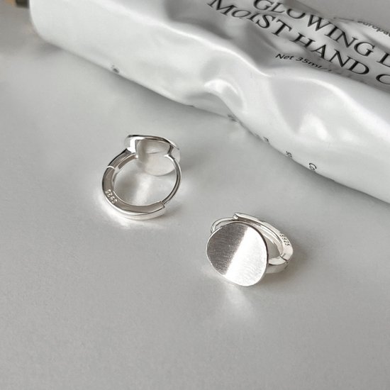 dames oorringen met gebogen schijf-licht geborsteld-12mm-zilver 925 | bol
