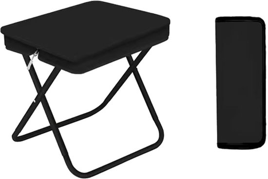 Mini Inklapstoel Stoel met rits - Stoel - Compact - Draagbaar - Zwart | bol