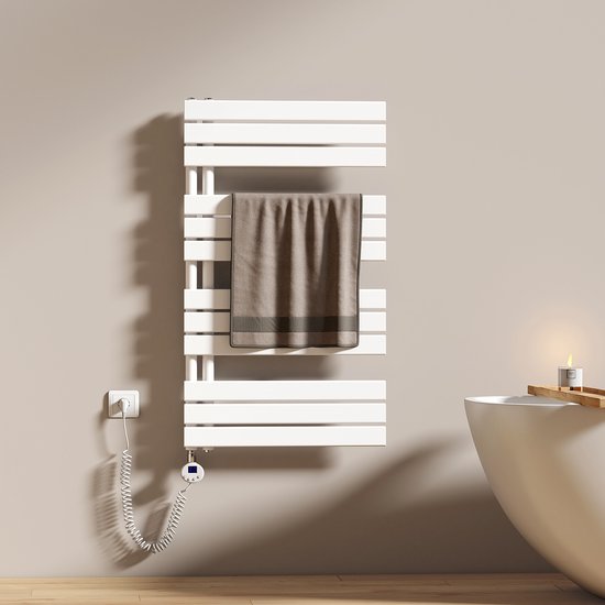 EMKE Elektrische Handdoekradiator - Glanzend Wit - 104x60 cm - 600W ...