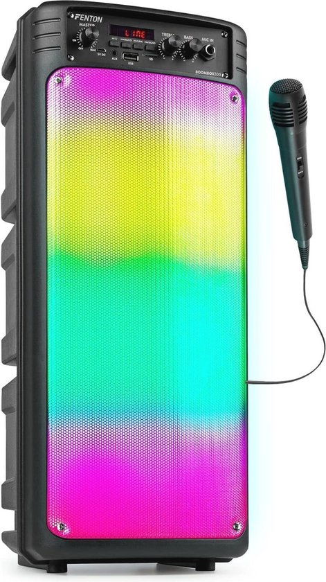 Draadloze Party Speaker met LED Verlichting en Microfoon - 100W | bol