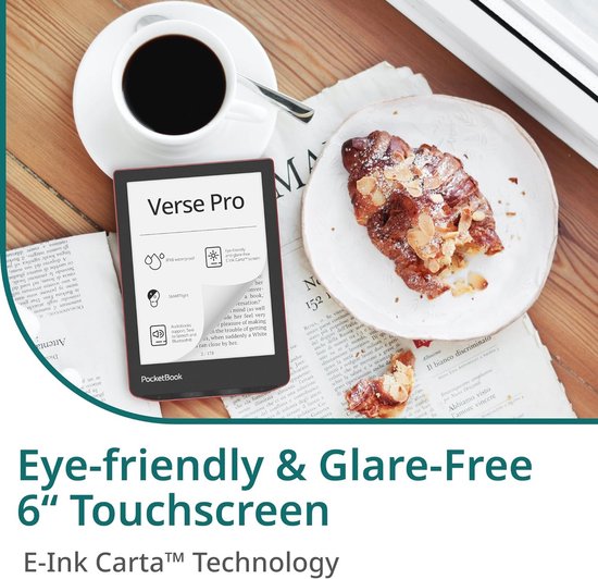 E-reader - Passion Red - Draagbare digitale boeklezer | bol