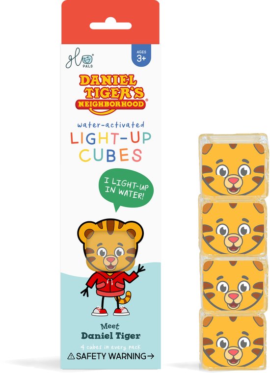 Glo Pals Daniel Tiger, Light Up Cubes, badspeelgoed, 4 Stuks | bol