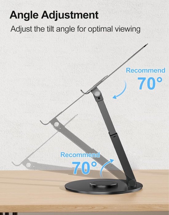 Laptopstandaard, in hoogte verstelbaar, met 360 graden draaibare basis ...