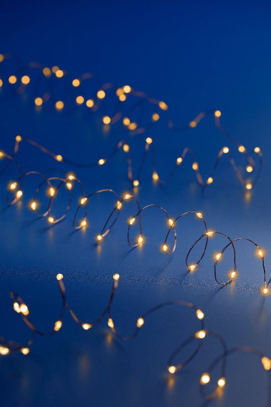 Micro LED string 495 cm - 100 LEDs - koperkleurig draad | bol
