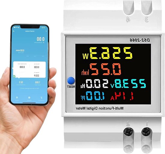 Elektriciteitsmeter wifi 1-fase digitale energiemeter 6-in-1 ...