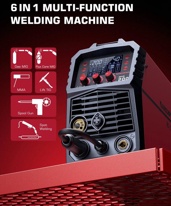 Arccaptain - Lasmachine - Elektrische Lasser - MIG Lasmachine - 6 in 1 ...