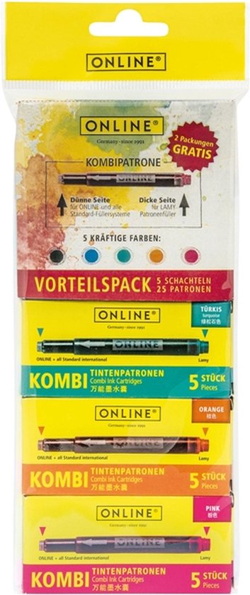 Inktpatroon online kombi 25st assorti | bol