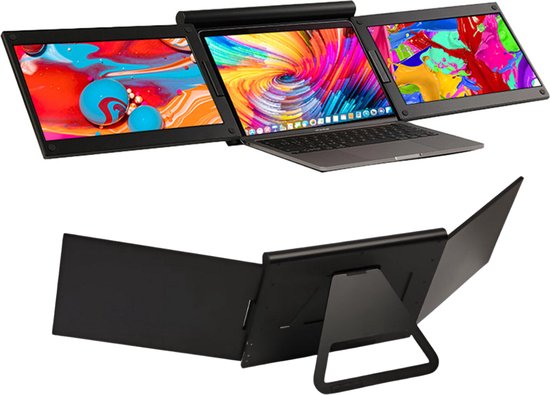 Triple Portable Monitor Full HD - 1 kabel-model - 2 x 13,3 inch IPS ...