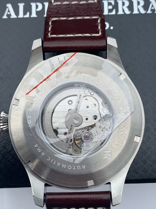 Alpha Sierra Automatic AM4 - Herenhorloge - Bruin Leren Band - Groene Wijzerplaat - Ø... | bol