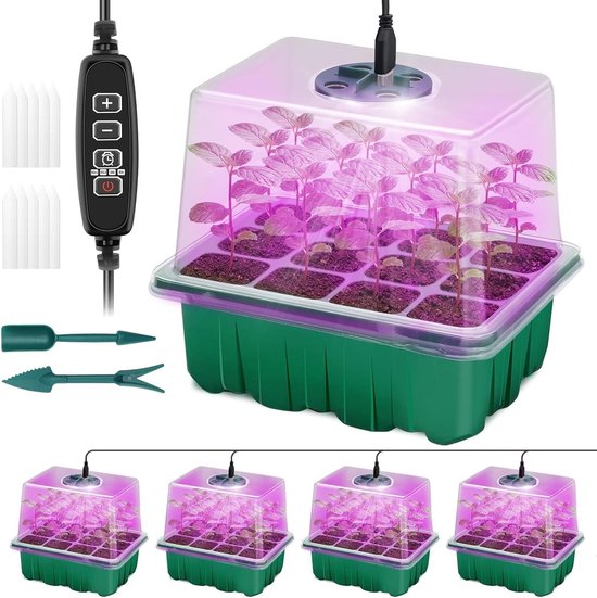 Seed Starter Box - 4 Pcs Plant Light Seed Starter Kit with Humidity ...