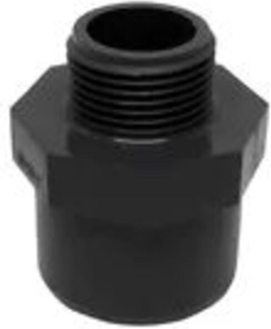 Mega Puntstuk PVC-U 90/110 mm x 4" lijmmof/spie x buitendraad 10bar grijs | bol