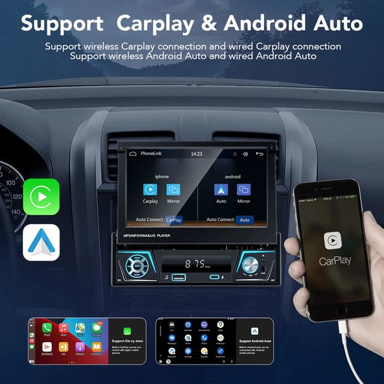 Car Multimedia Player - 2 Din - 7Inch - MP5 with camera - Carplay ...